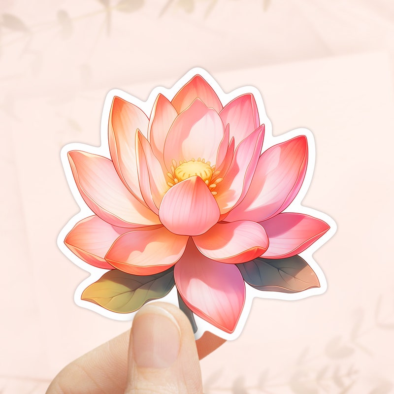 Lotus Flower Sticker - Etsy