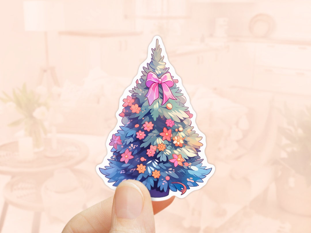 Christmas Tree Sticker, Pine Tree Stickers, Tumbler Sticker, Winter ...