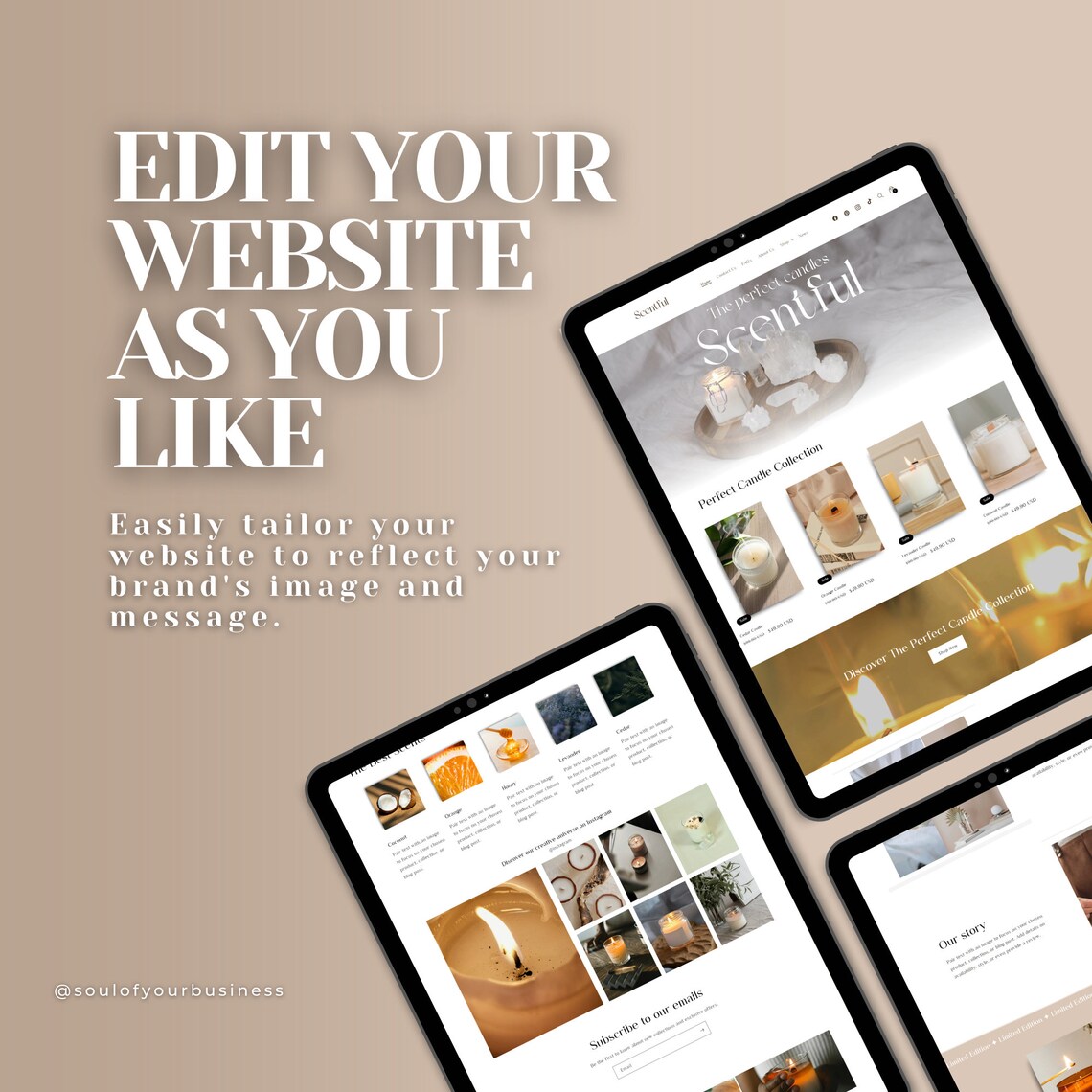 Shopify Clean Candle Website Template, Shopify Website Template for ...