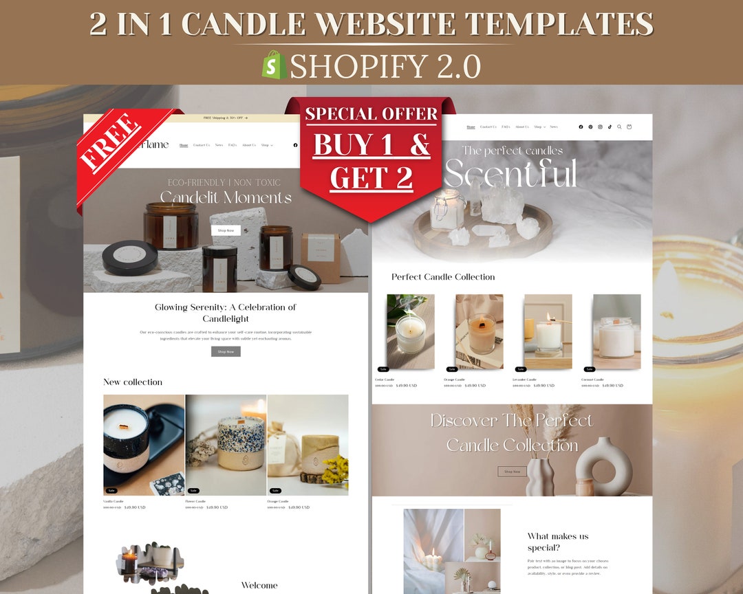 Clean Candle Website Template for Small Business, Shopify 2.0 Candle ...