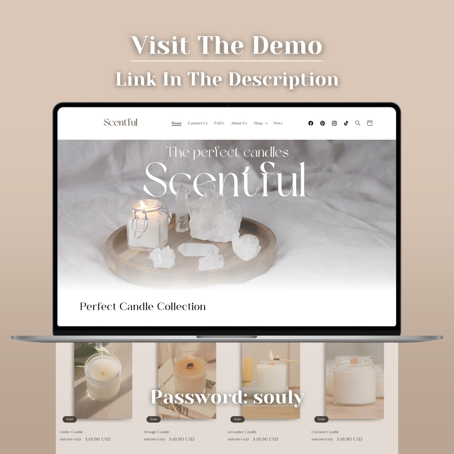 Shopify Clean Candle Website Template, Shopify Website Template for ...