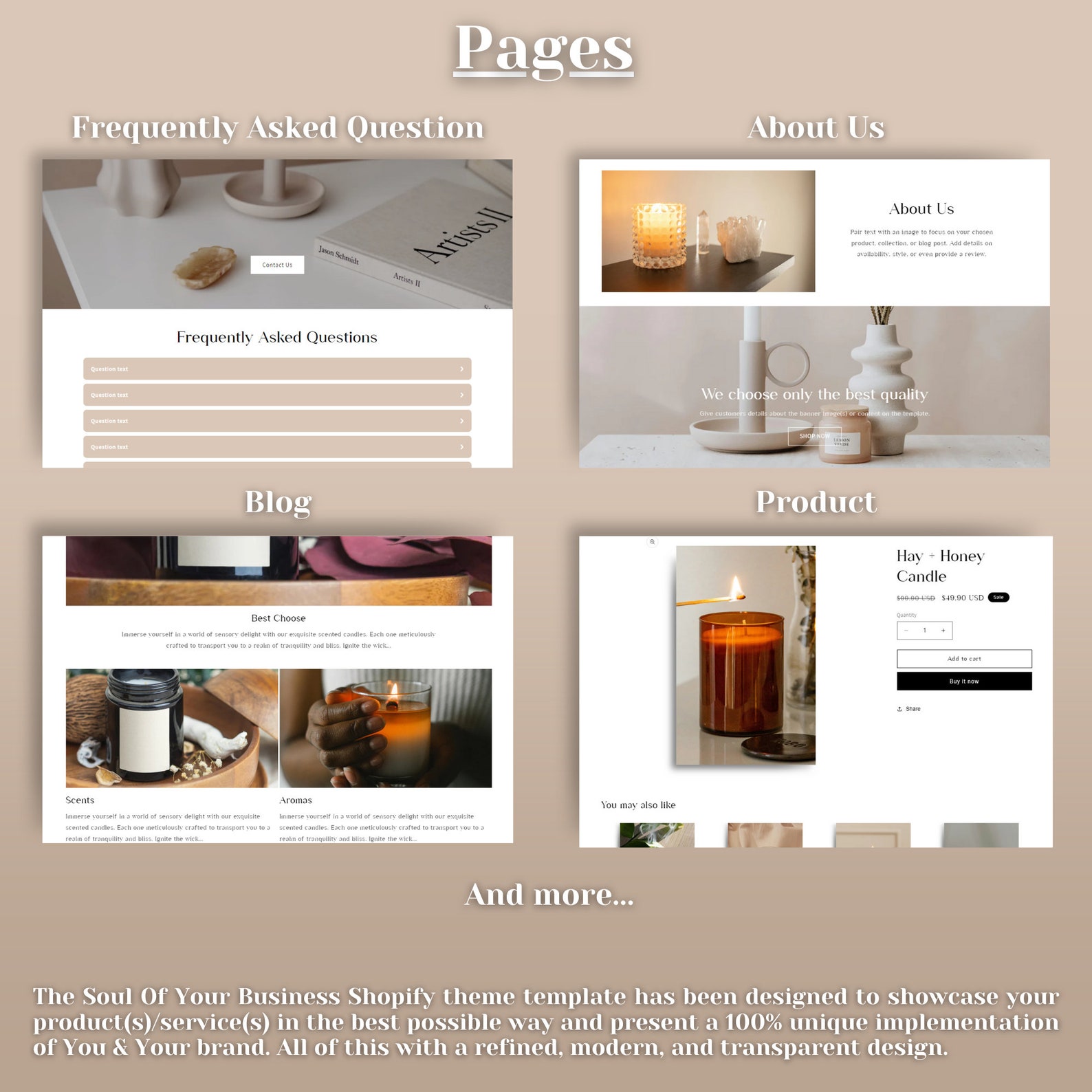 Shopify Clean Candle Website Template, Shopify Website Template for ...