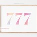 777 Manifest Printable Angel Numbers Gradient Print Aura Poster ...