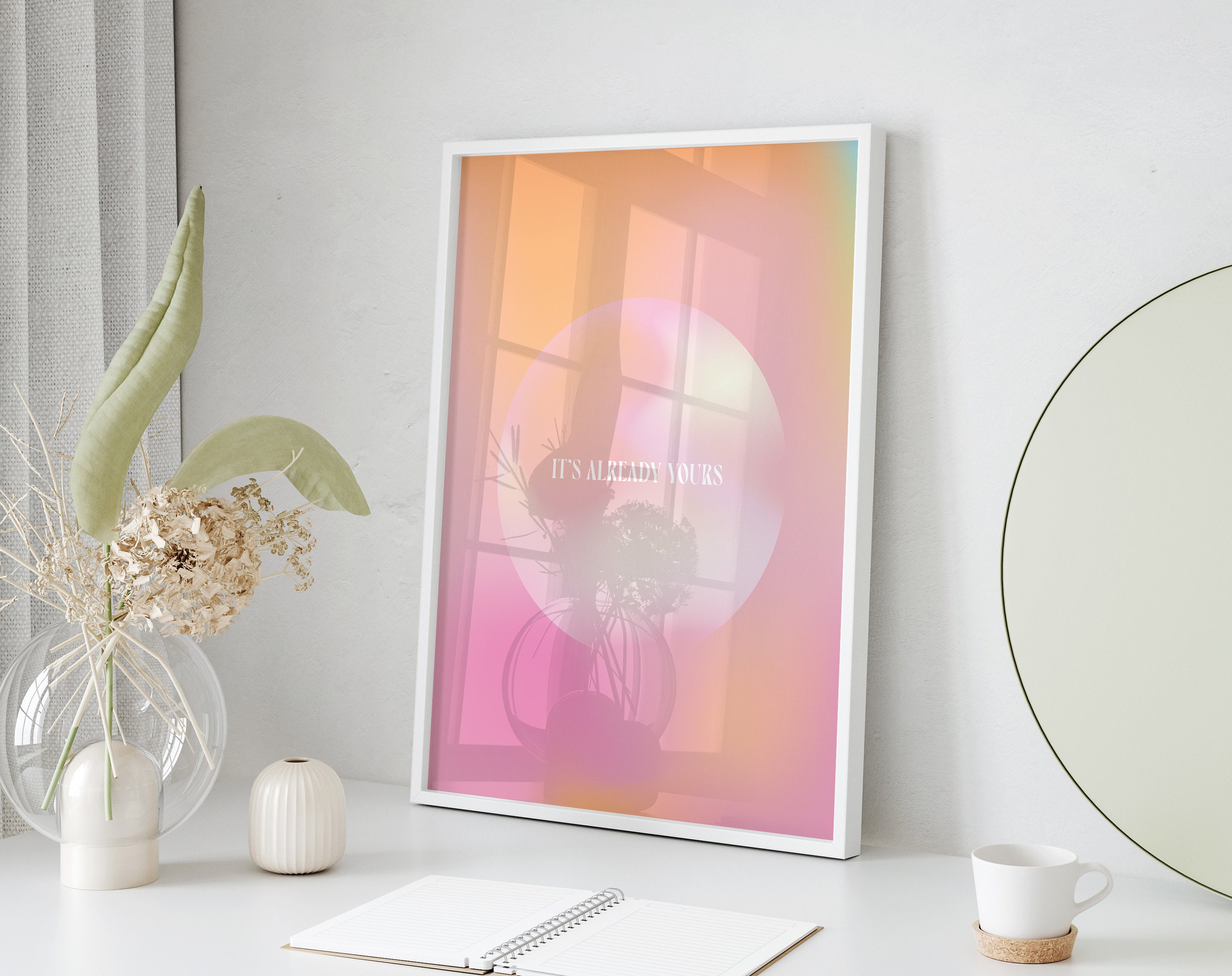 Manifest Printable Quote Poster Gradient Print Aura Poster Spiritual ...