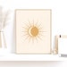 Gold Boho Sun Printable Sun Poster Celestial Art Aesthetic Minimalist ...