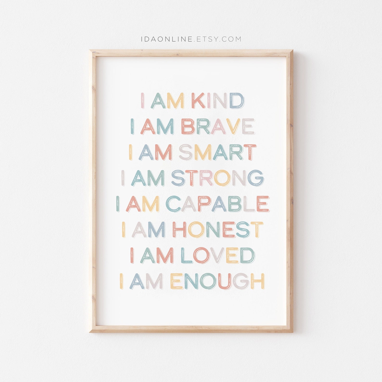 I Am.. Affirmations Boho Nursery Printable Nursery Wall Art Gender ...