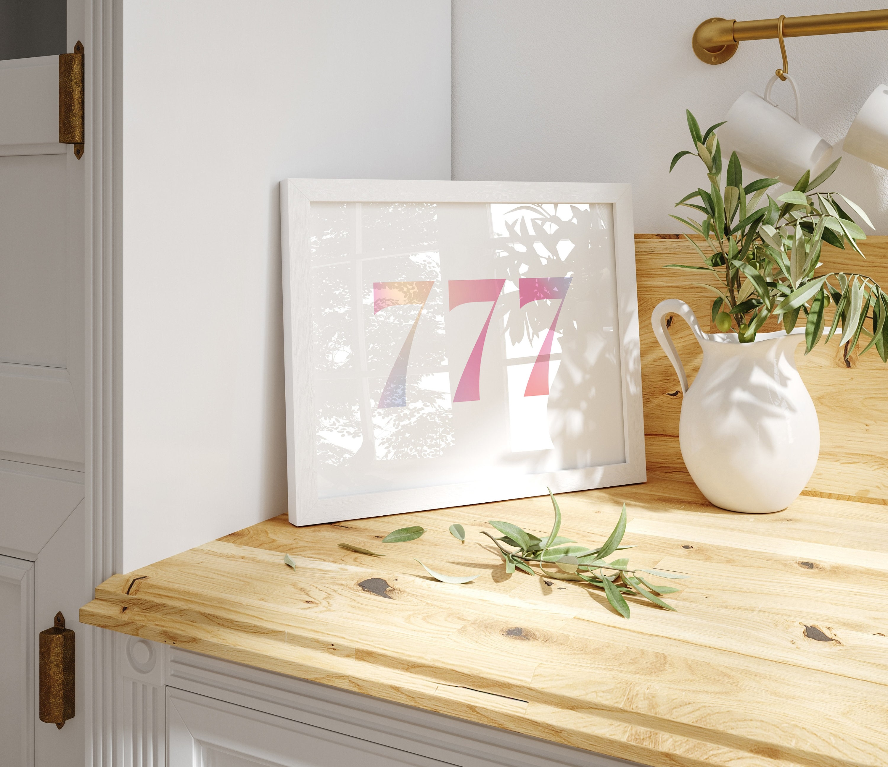 777 Manifest Printable Angel Numbers Gradient Print Aura Poster ...