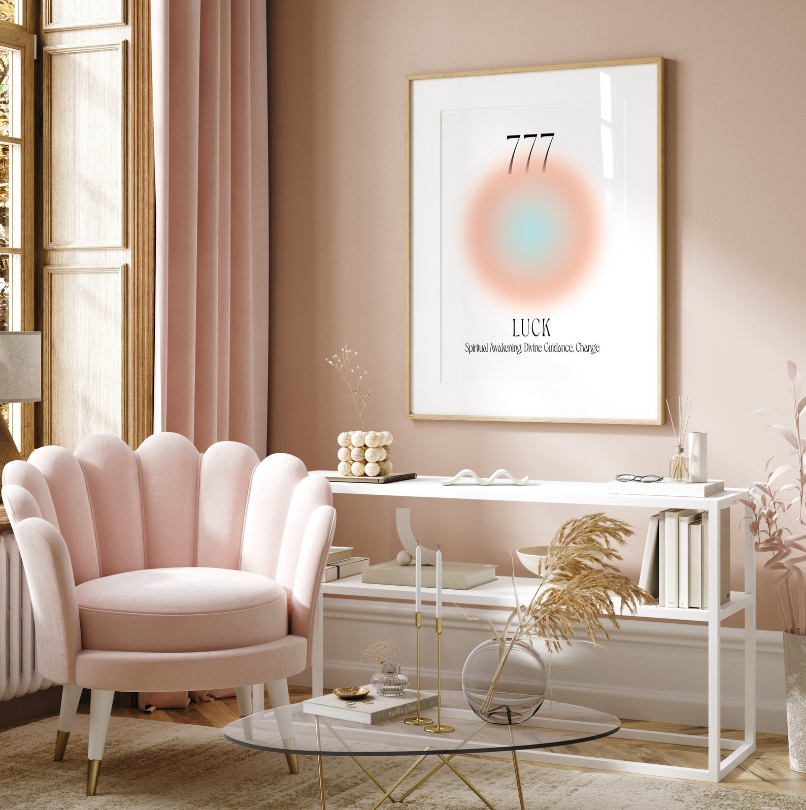 777 Manifest Printable Angel Numbers Gradient Print Aura Poster ...