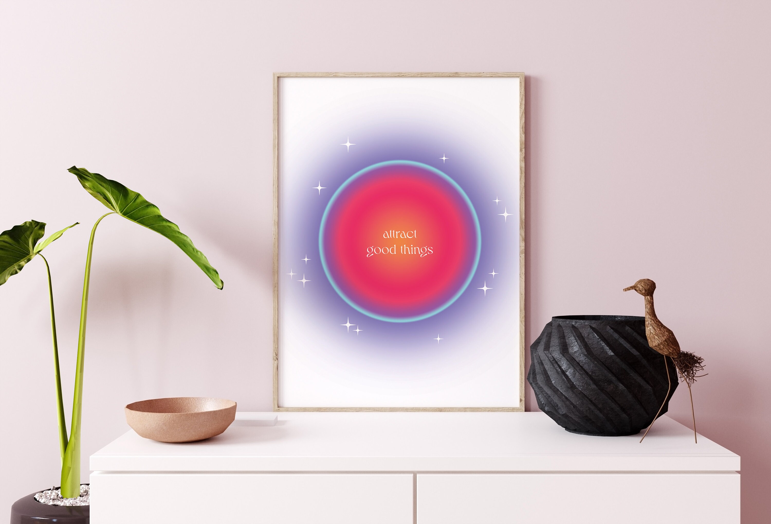 Attract Good Things Manifest Printable Gradient Print Aura - Etsy