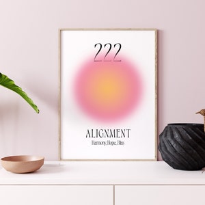 222 Manifest Printable Angel Numbers Gradient Print Aura Poster ...