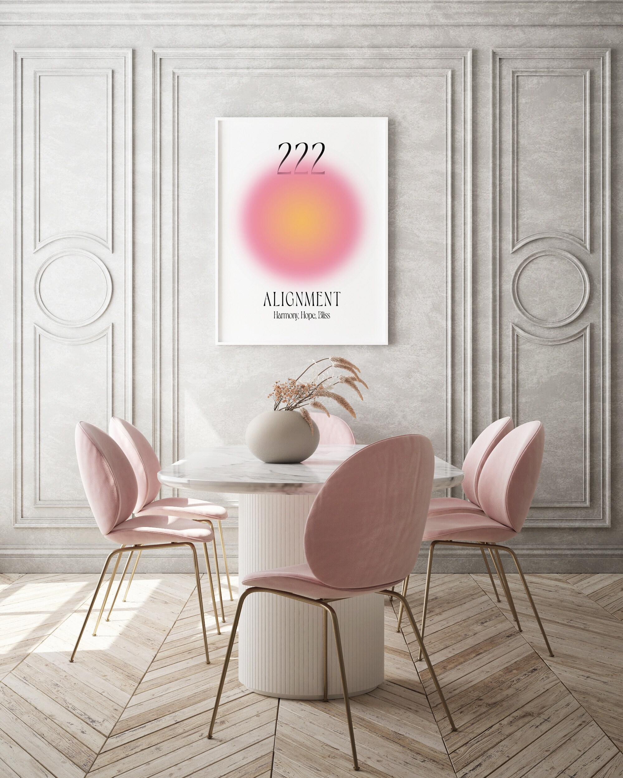 222 Manifest Printable Angel Numbers Gradient Print Aura Poster ...