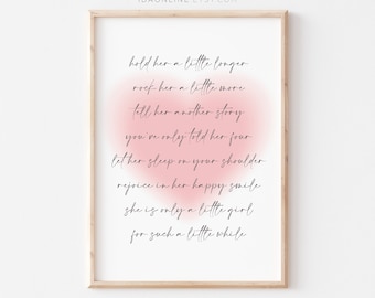 Hold Her A Little Longer Nursery Wall Art Children Art Girl Art Girl ...