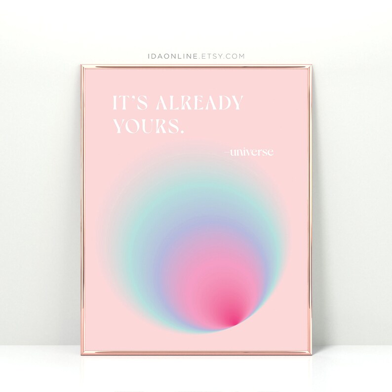 Manifest Printable Quote Poster Gradient Print Aura Poster Spiritual ...