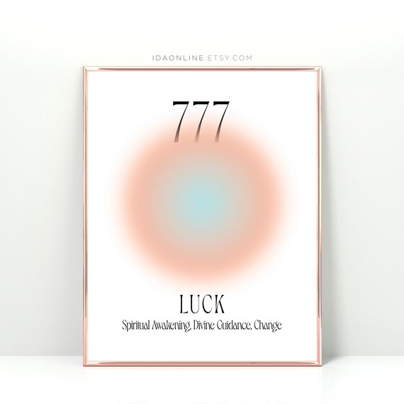 777 Manifest Printable Angel Numbers Gradient Print Aura - Etsy