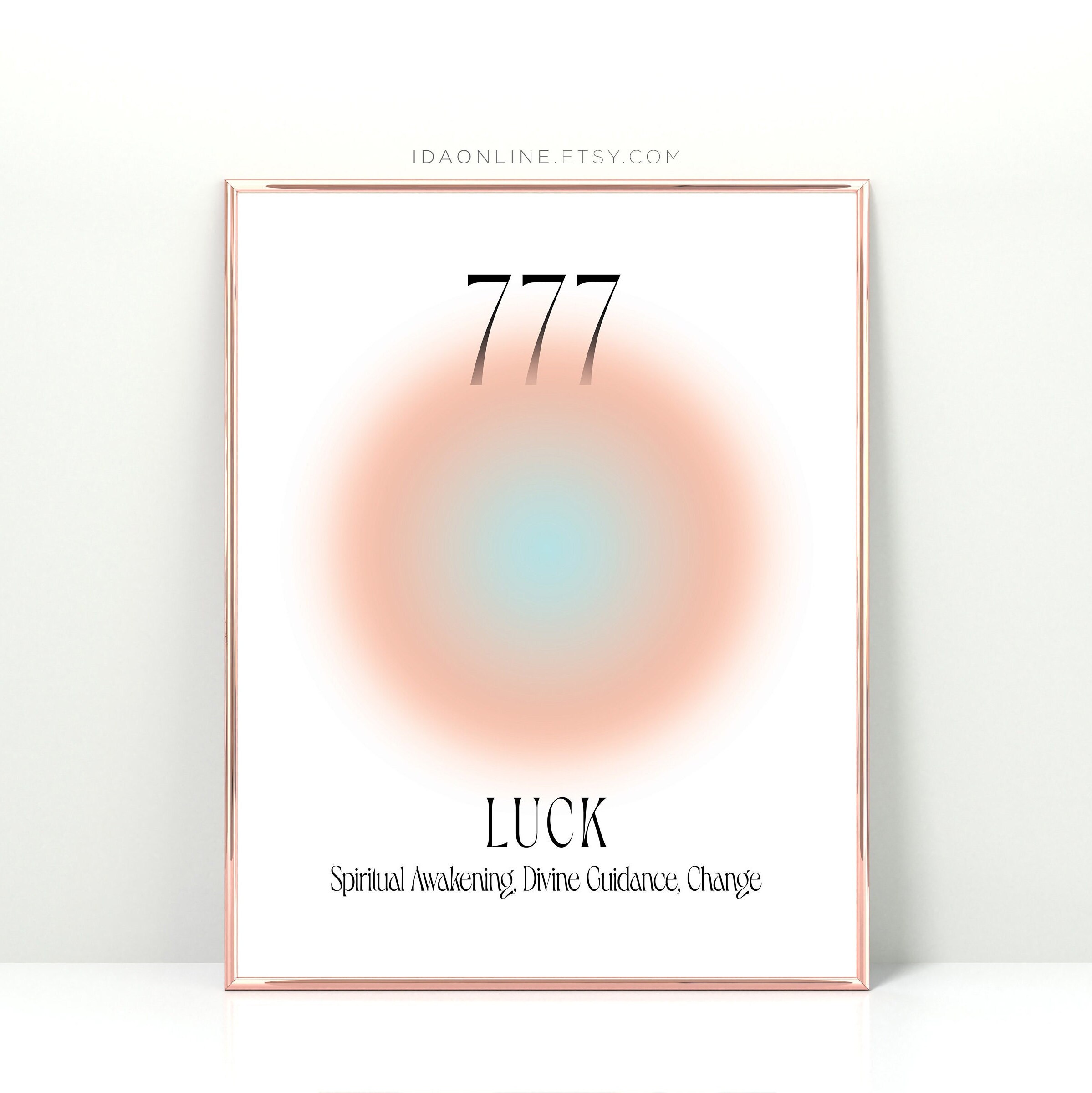 777 Manifest Printable Angel Numbers Gradient Print Aura Poster ...