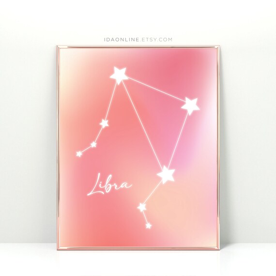 LIBRA Star Sign Printable Zodiac Poster Libra Zodiac Print - Etsy