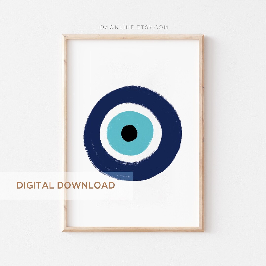 Evil Eye Printable Wall Art, Nazar Wall Art, Nazar Poster Boho Home ...