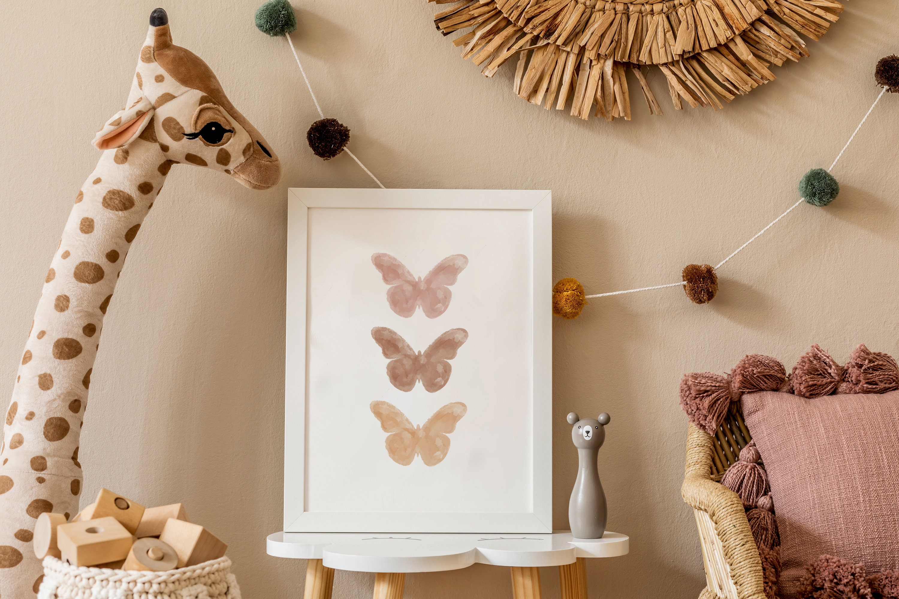 Boho Butterflies Boho Nursery Printable Butterfly Poster - Etsy