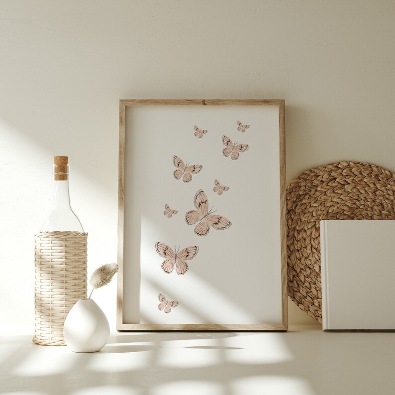 Boho Butterflies Boho Nursery Printable Butterfly Poster Dorm - Etsy