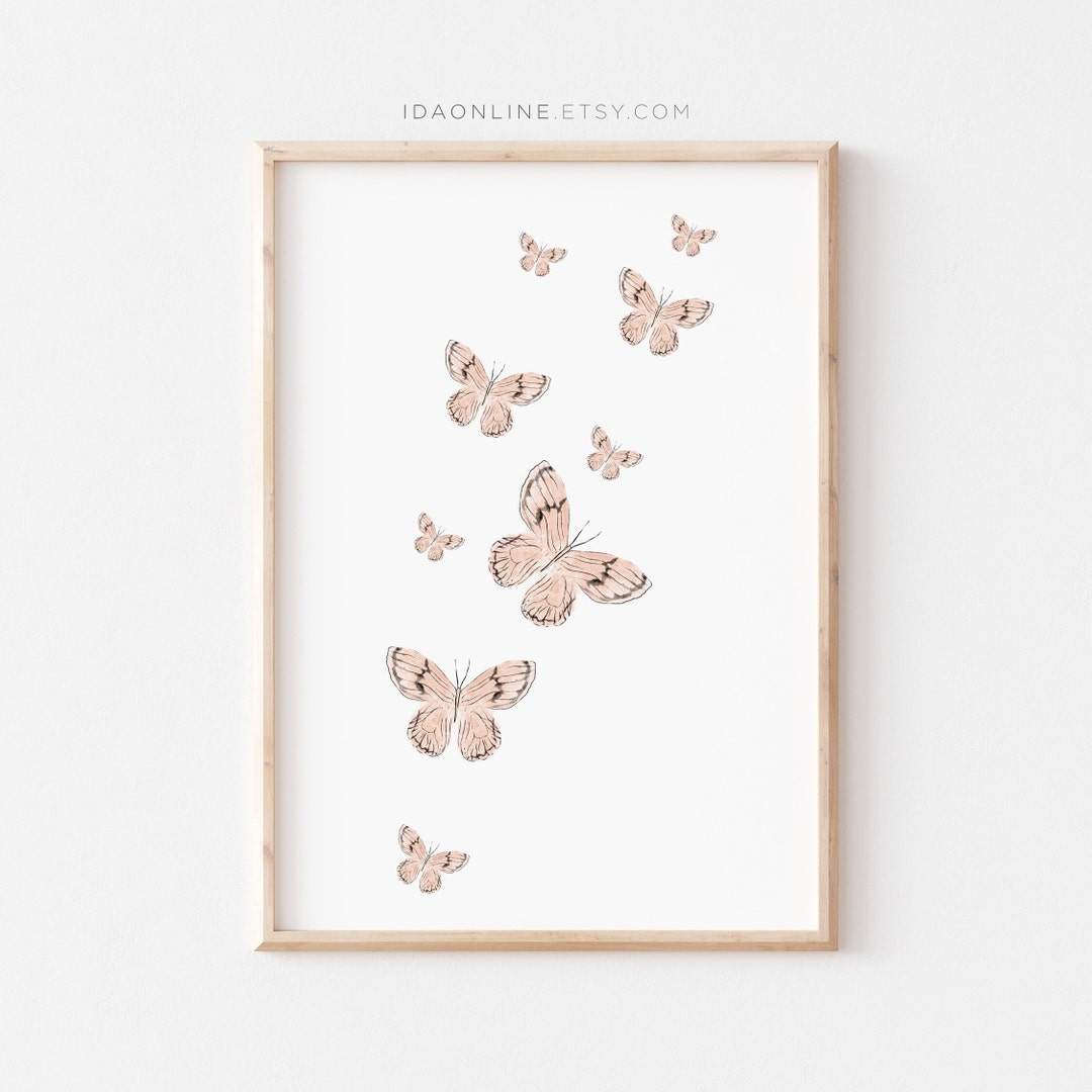 Boho Butterflies Boho Nursery Printable Butterfly Poster Dorm Decor ...