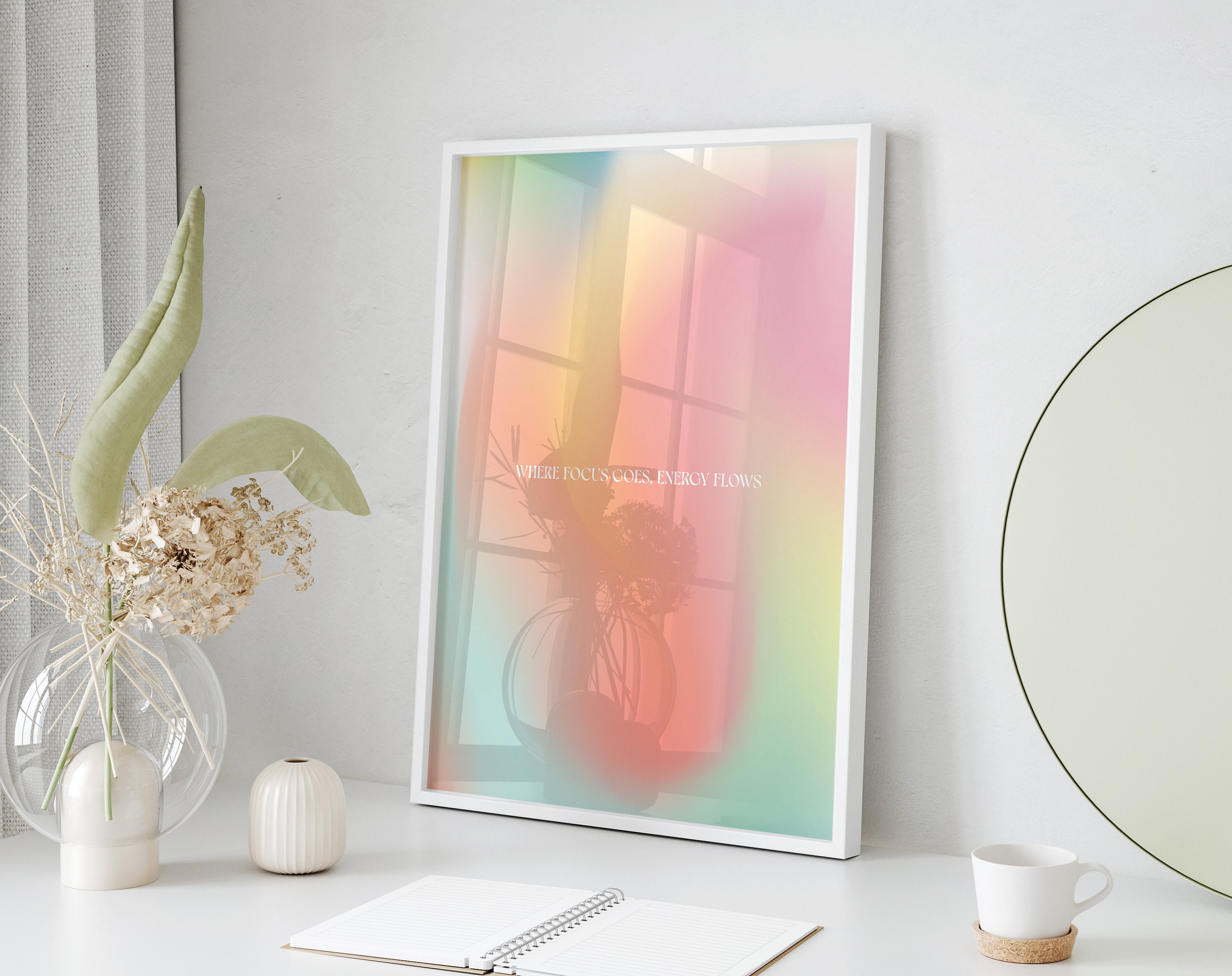 Manifest Printable Quote Poster Gradient Print Aura Poster - Etsy