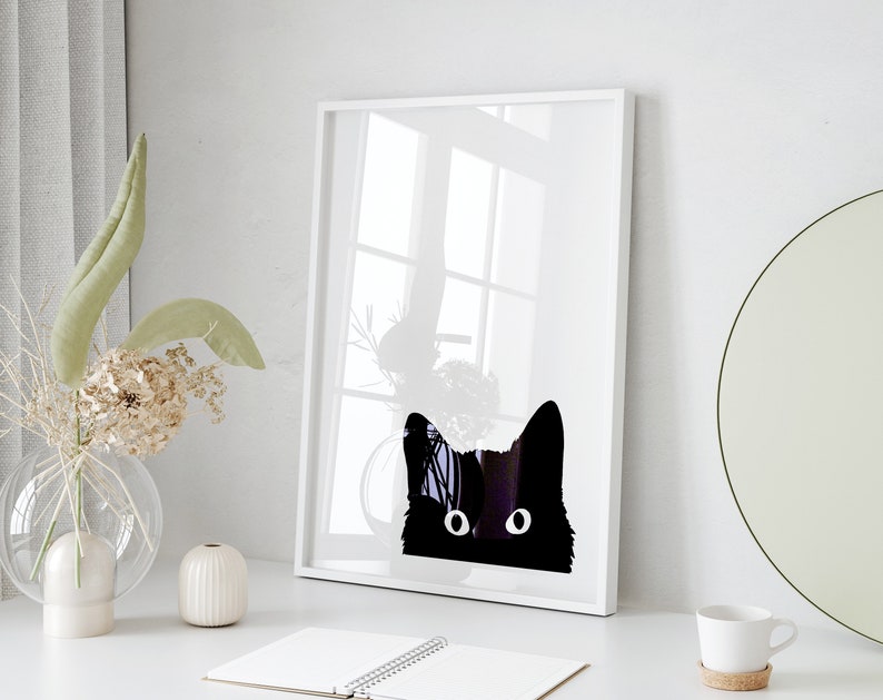 Cat Printable Cats Wall Art, Cat Silhouette, Animal Print Minimalistic ...