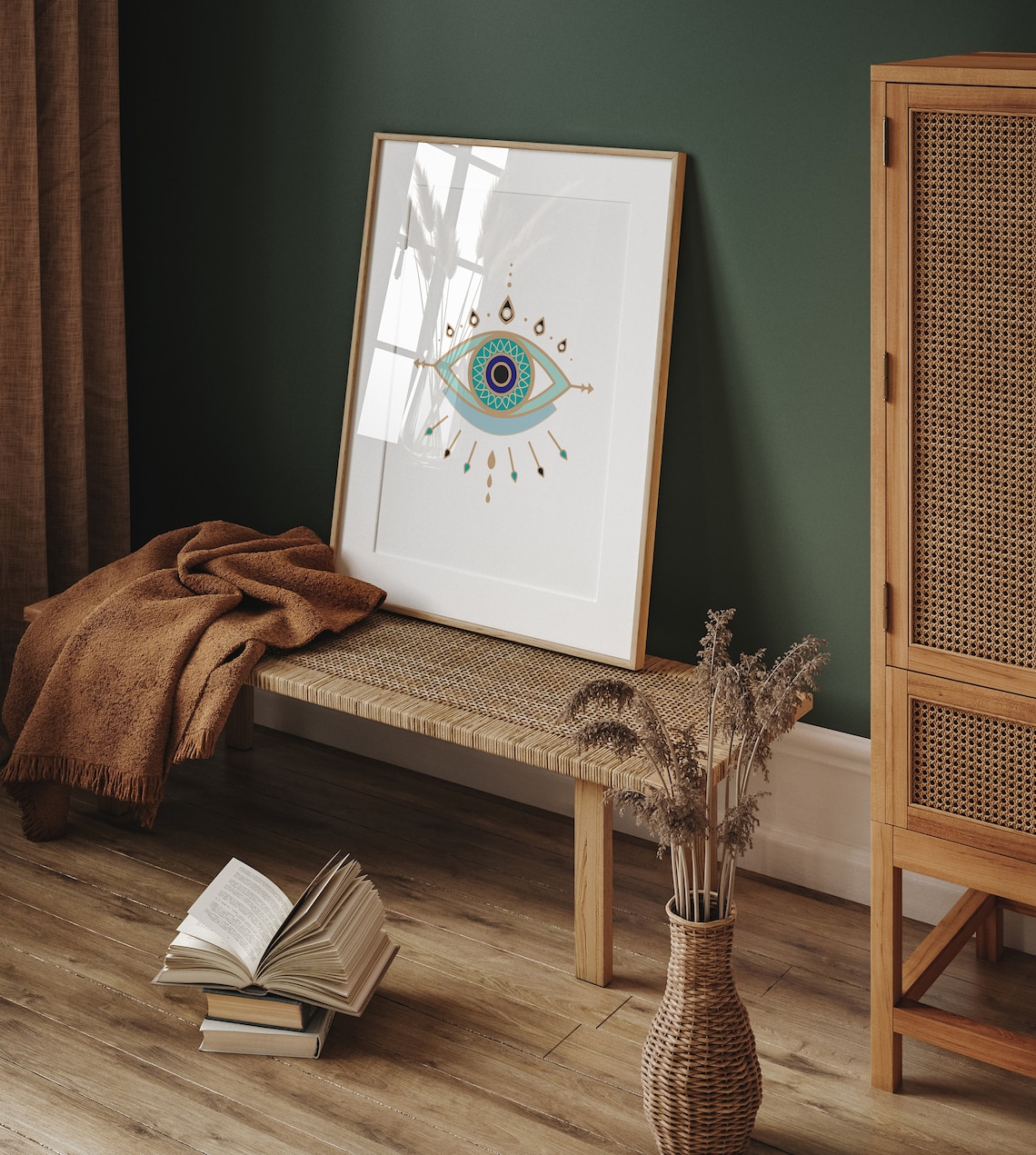 Evil Eye Printable Wall Art, Boho Home Decor, Neutral Print, Minimalist ...