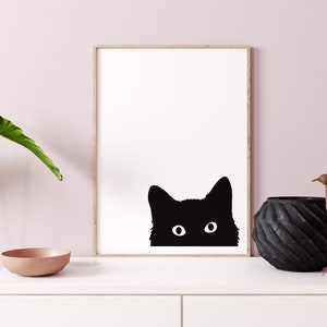 Cat Printable Cats Wall Art, Cat Silhouette, Animal Print Minimalistic ...
