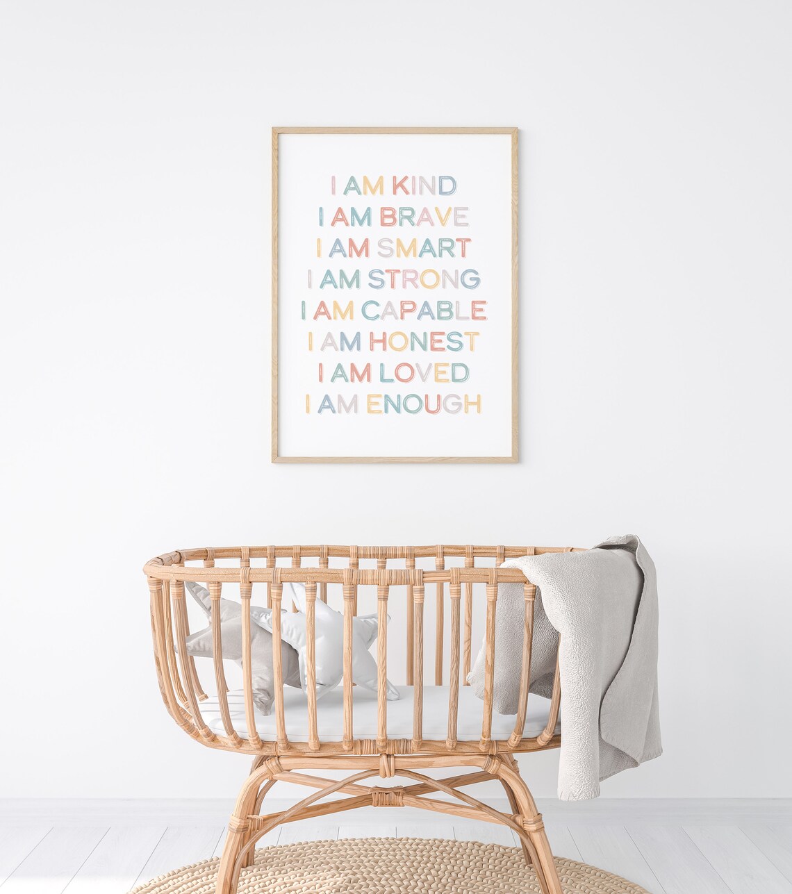 I Am.. Affirmations Boho Nursery Printable Nursery Wall Art Gender ...