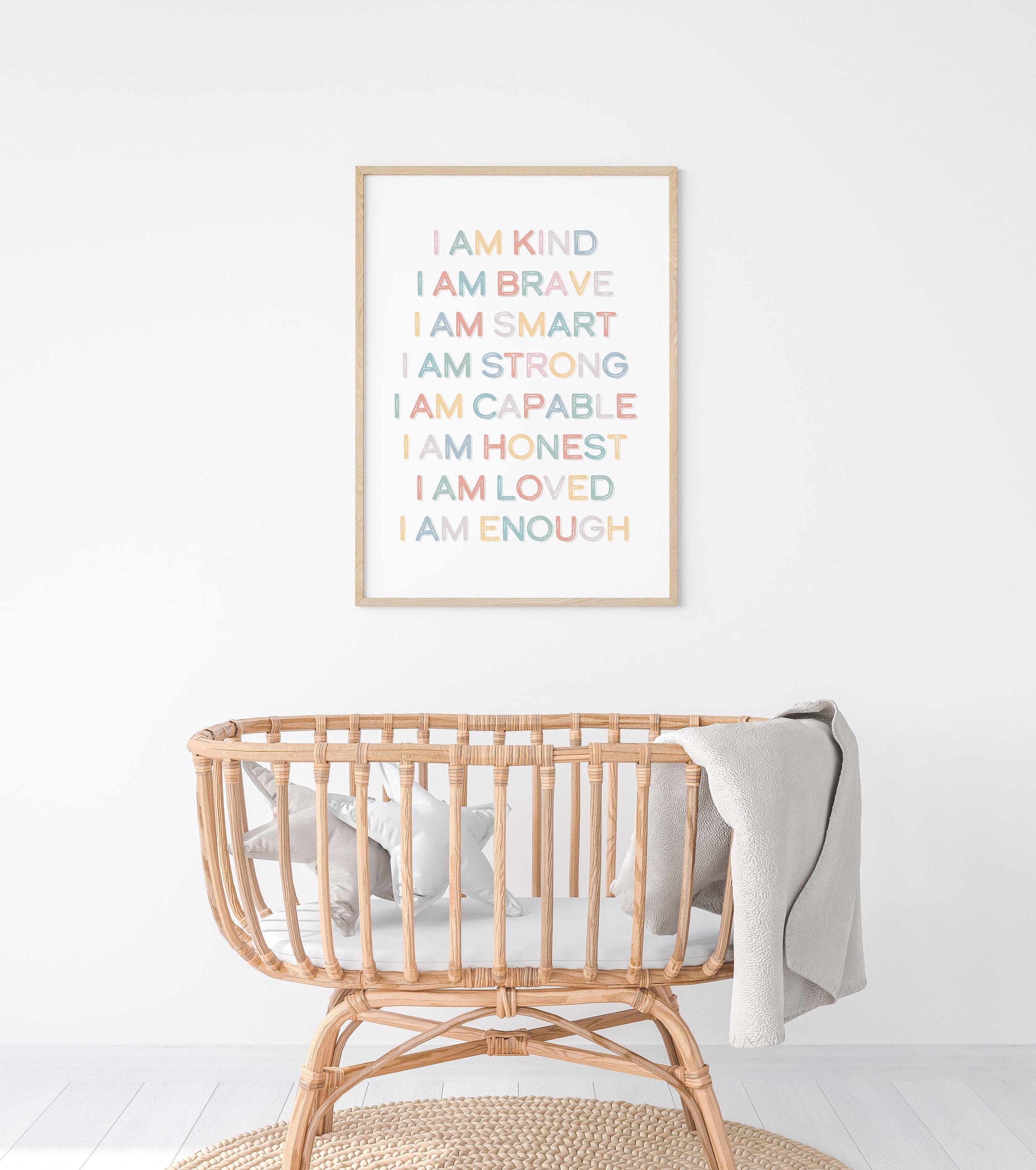 I Am.. Affirmations Boho Nursery Printable Nursery Wall Art Gender ...