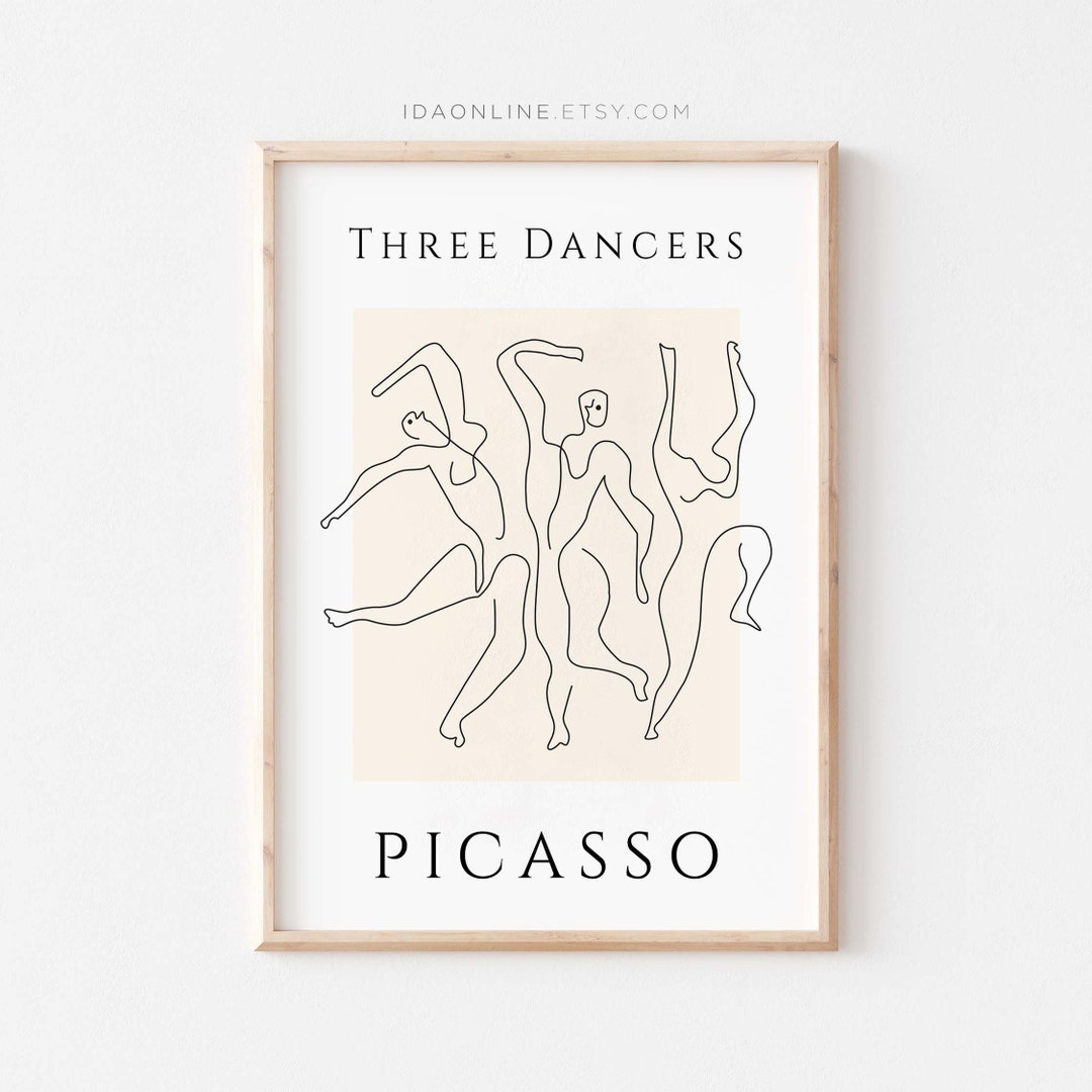 Picasso Printable Picasso Three Dancers Exhibition Vintage Line Art ...