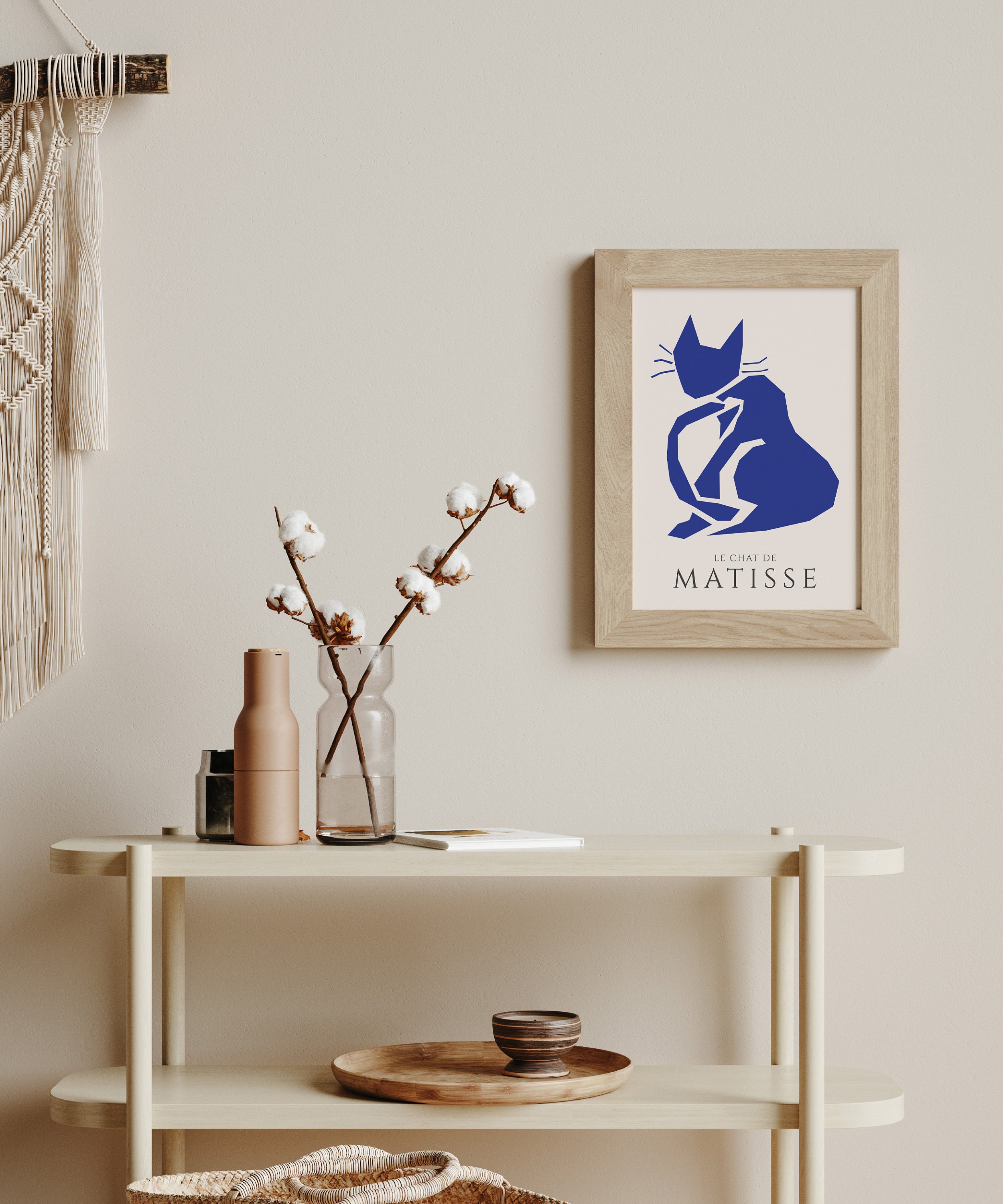 Matisse's Cat Abstract Printable Blue Wall Art Cat Print Matisse Wall ...