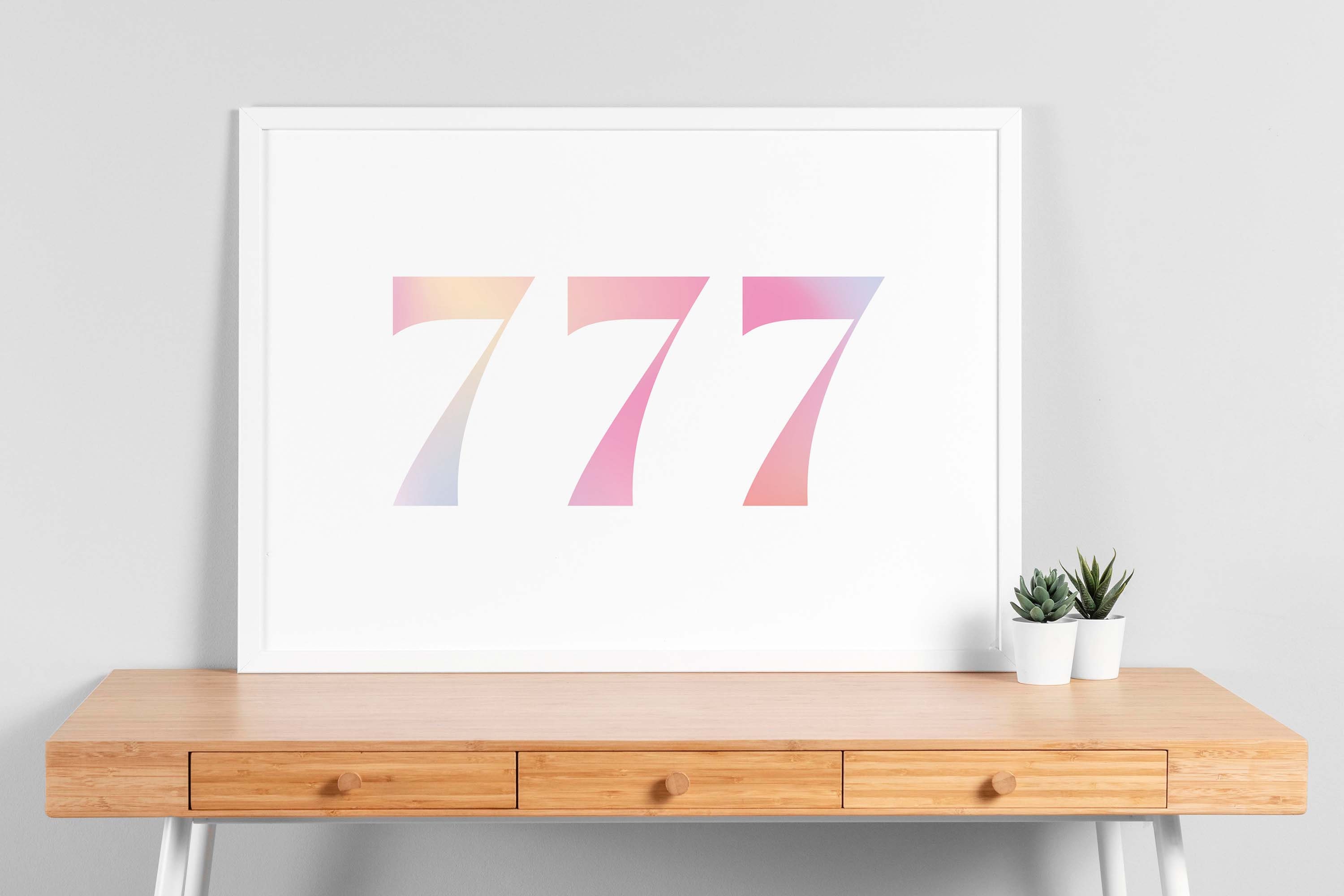 777 Manifest Printable Angel Numbers Gradient Print Aura Poster ...