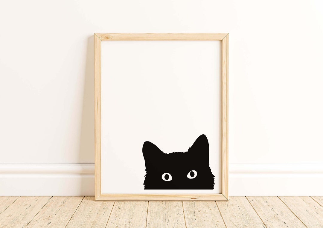 Cat Printable Cats Wall Art, Cat Silhouette, Animal Print Minimalistic ...