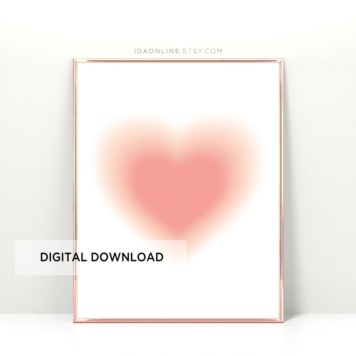 Blush Pink Heart Printable Heart Poster Bedroom Wall Art Girl's Room ...