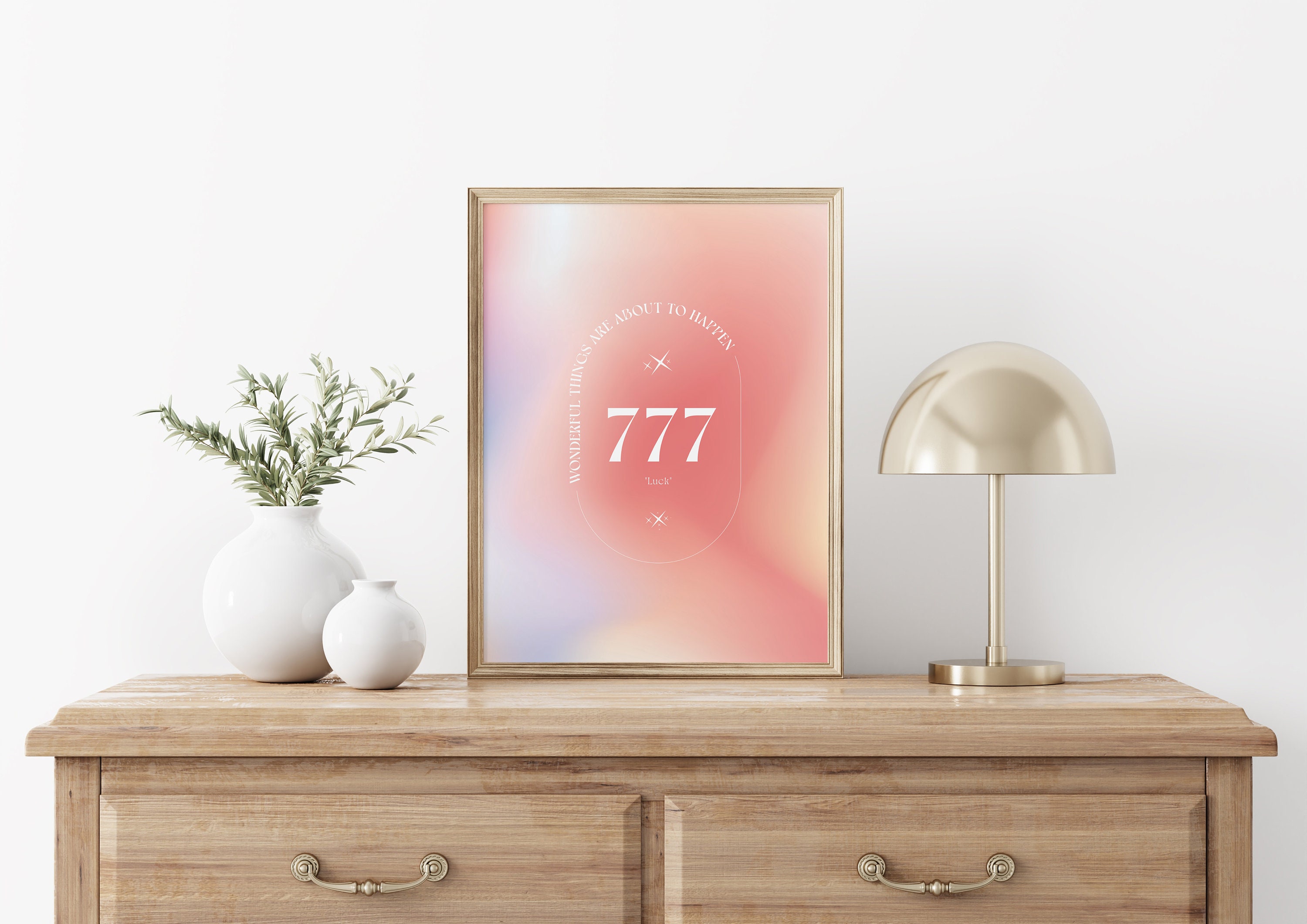 777 Manifest Printable Angel Numbers Gradient Print Aura Poster ...