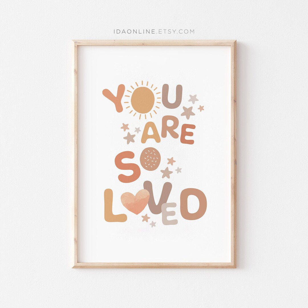You Are so Loved Boho Nursery Printable Nursery Wall Art Gender Neutral ...