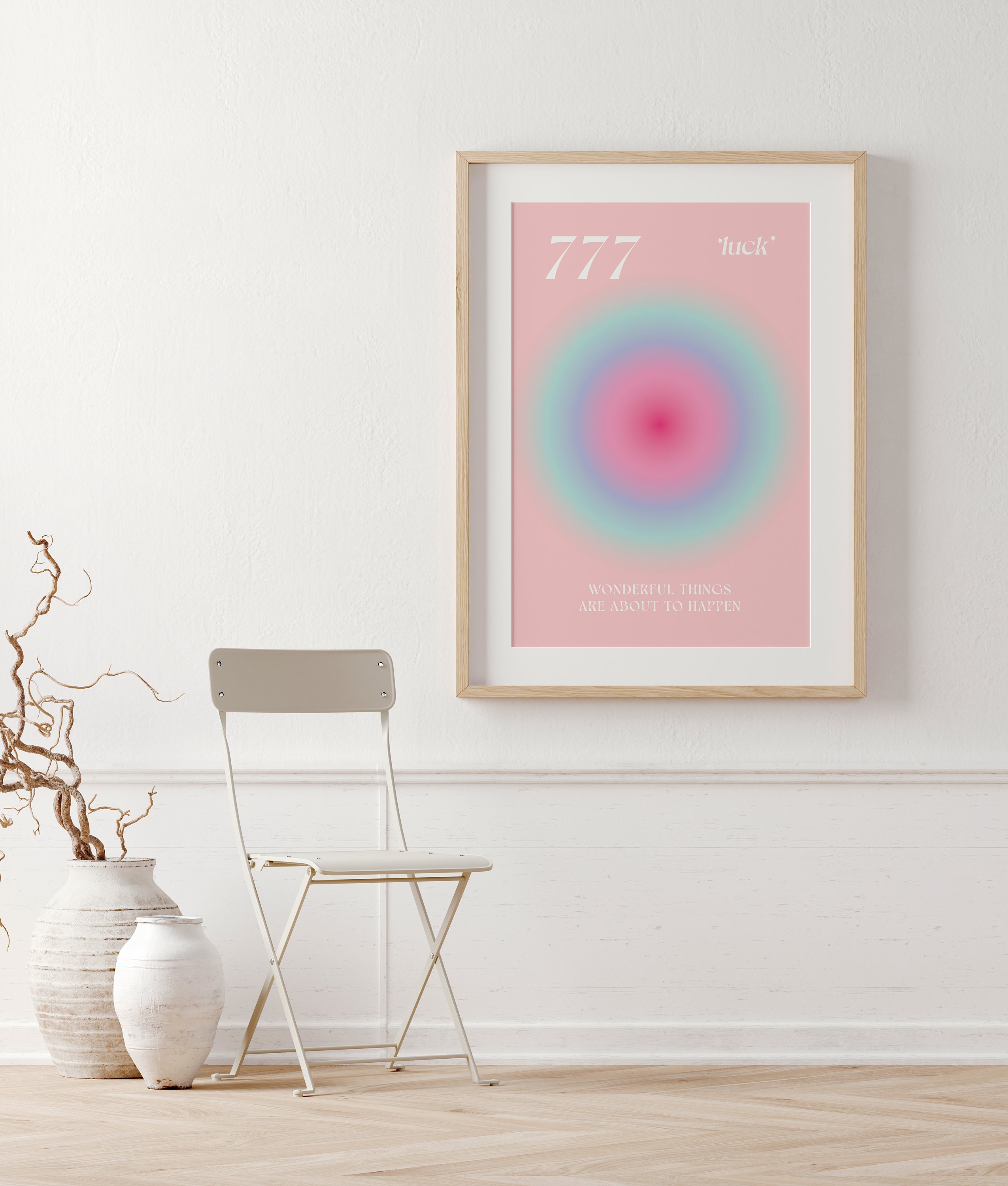 777 Manifest Printable Angel Numbers Gradient Print Aura Poster ...