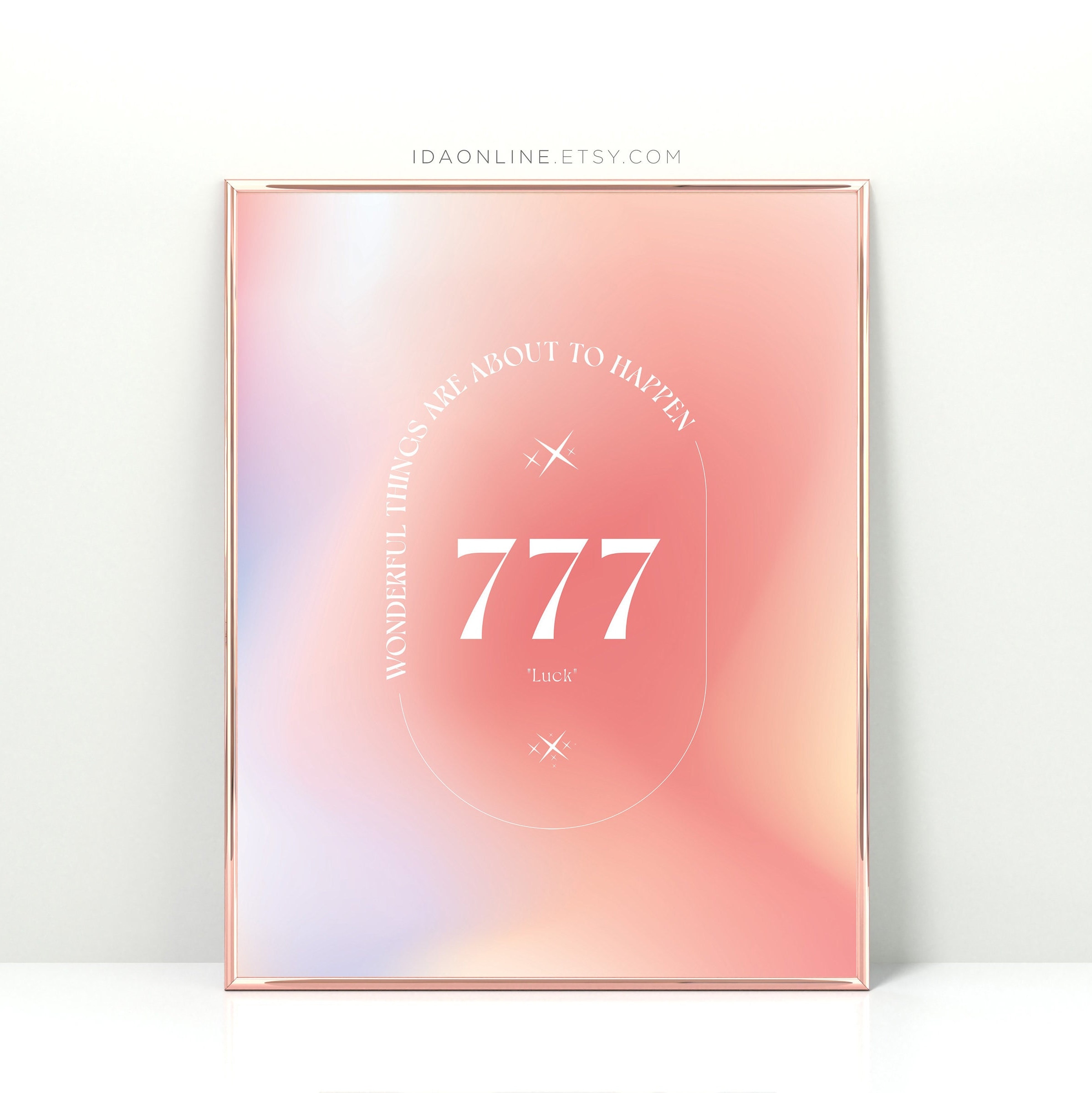 777 Manifest Printable Angel Numbers Gradient Print Aura Poster ...