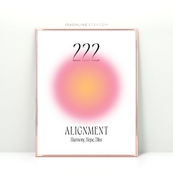 222 Manifest Printable Angel Numbers Gradient Print Aura - Etsy