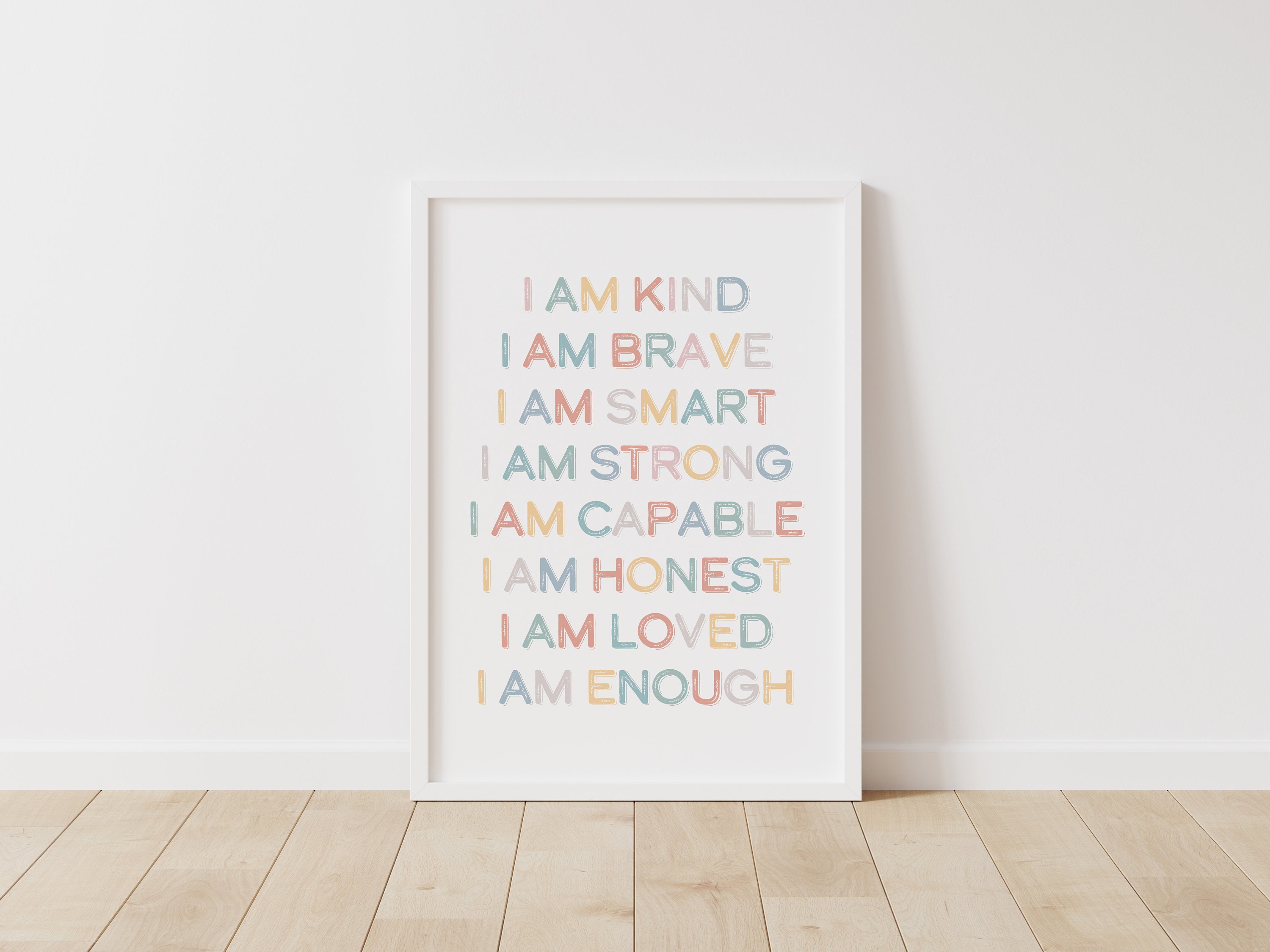 I Am.. Affirmations Boho Nursery Printable Nursery Wall Art Gender ...