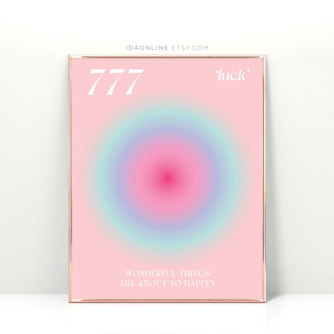 777 Manifest Printable Angel Numbers Gradient Print Aura Poster ...