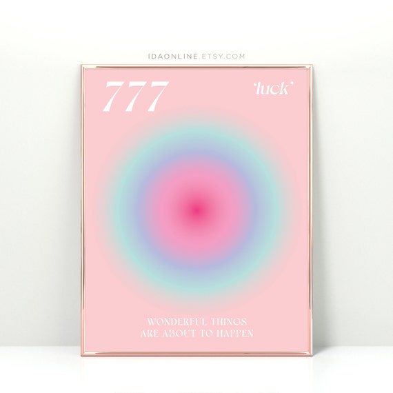 777 Manifest Printable Angel Numbers Gradient Print Aura - Etsy