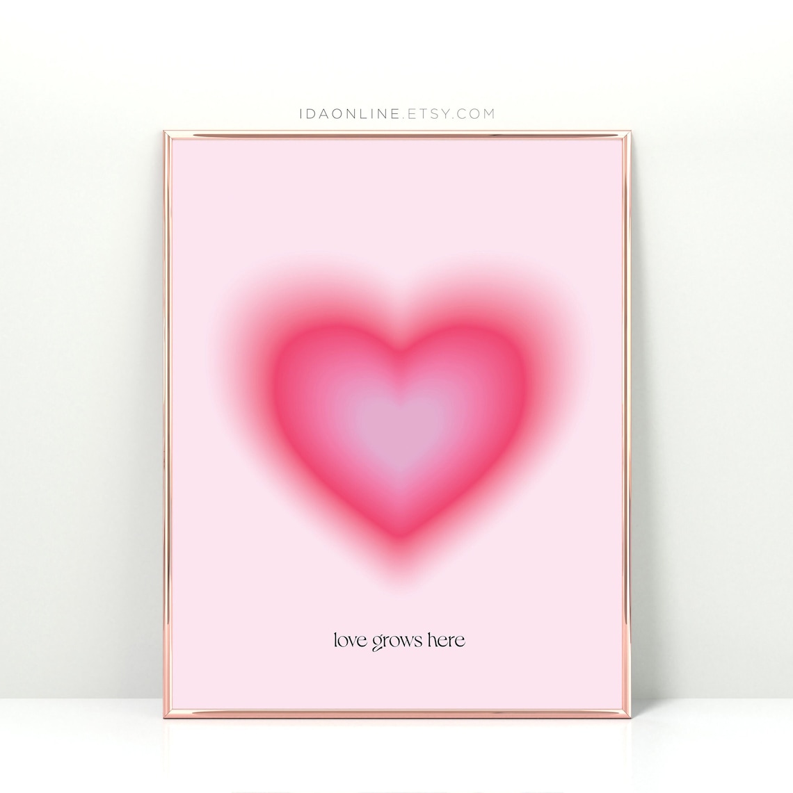 Love Grows Here Pink Printable Heart Poster Manifestation - Etsy