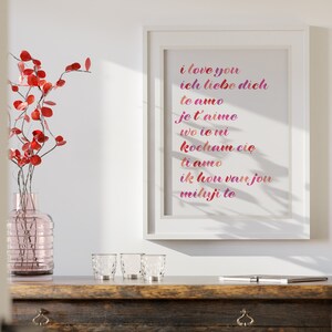 I Love You Different Languages Printable Valentines Day Decor Trendy ...