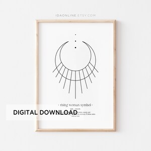 Rising Woman Symbol Divine Feminine Printable Wall Art, Spiritual Wall ...