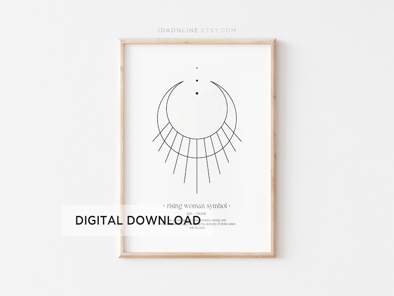 Rising Woman Symbol Divine Feminine Printable Wall Art, Spiritual Wall ...