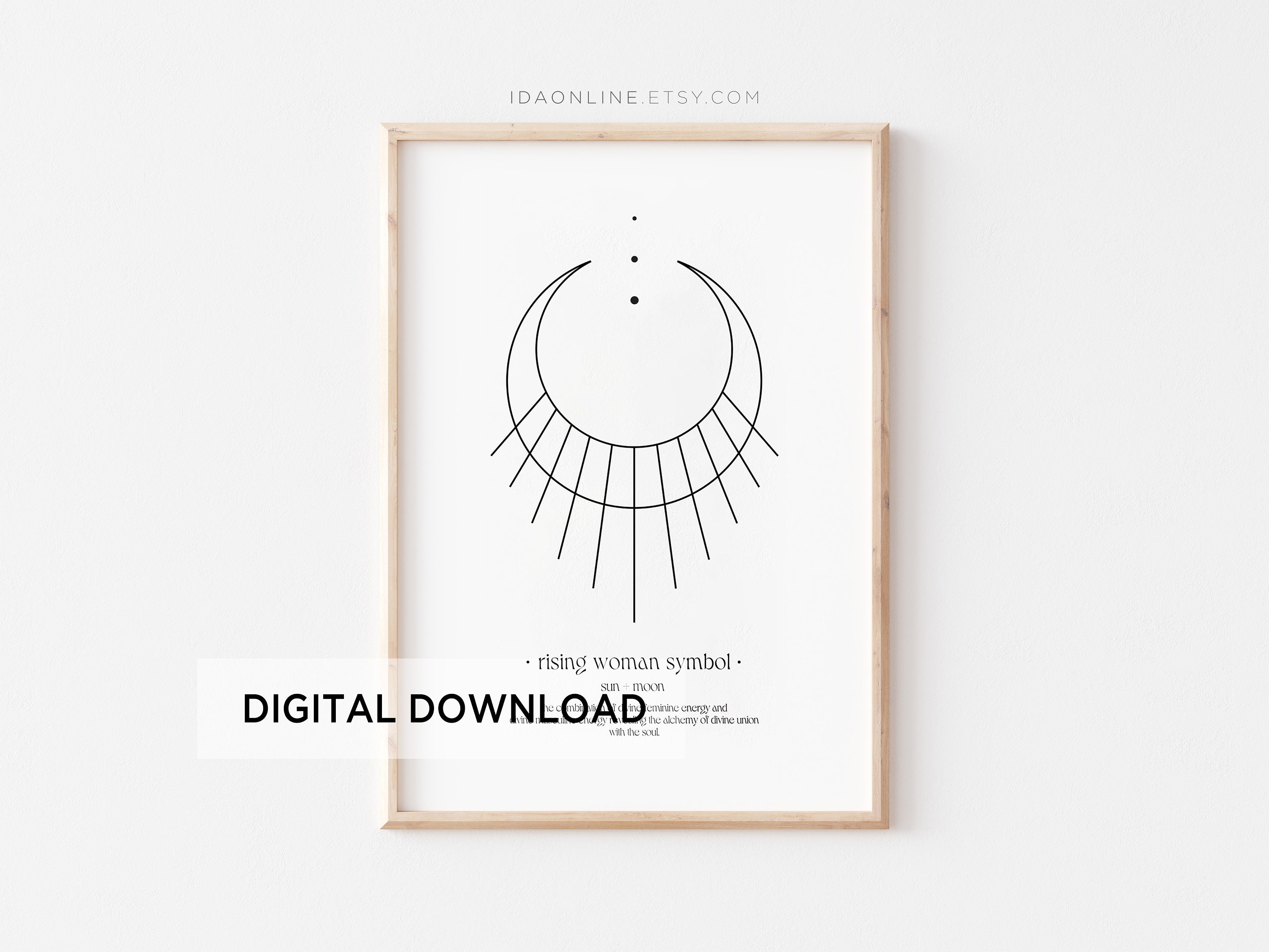 Rising Woman Symbol Divine Feminine Printable Wall Art, Spiritual Wall ...