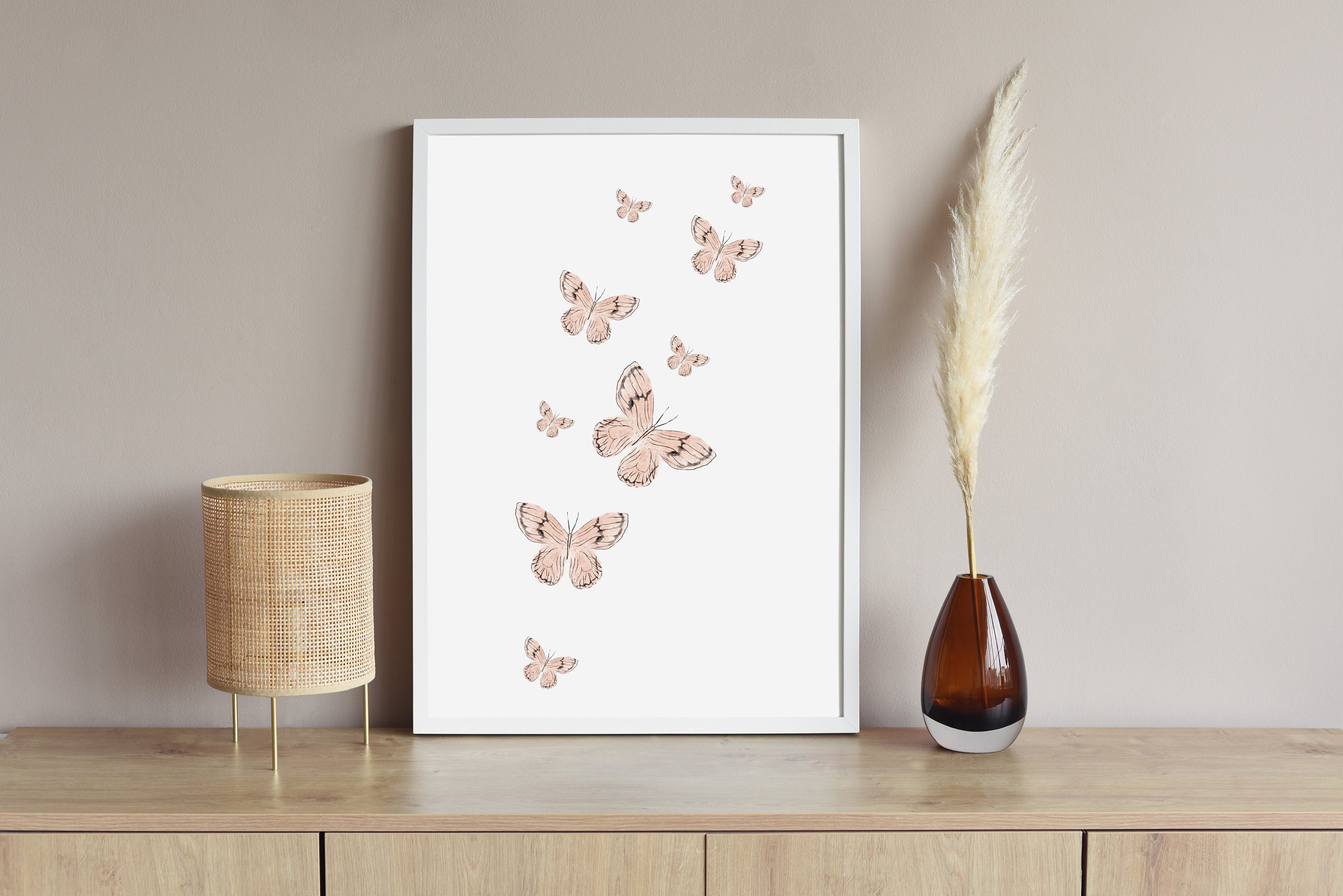 Boho Butterflies Boho Nursery Printable Butterfly Poster Dorm - Etsy