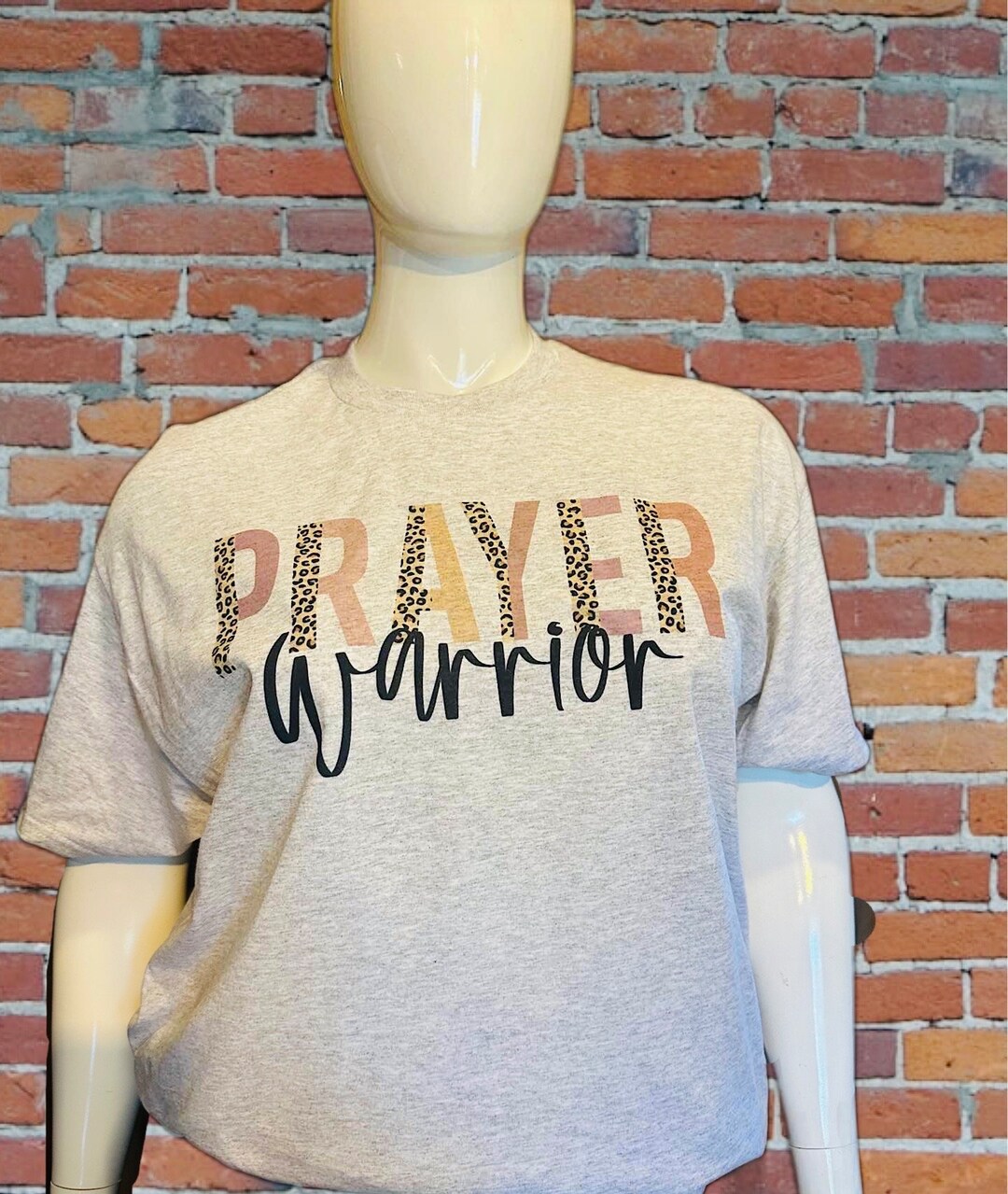Prayer Warrior Cheetah Hobo Ash Grey Color Christian Faith Trendy Tee ...